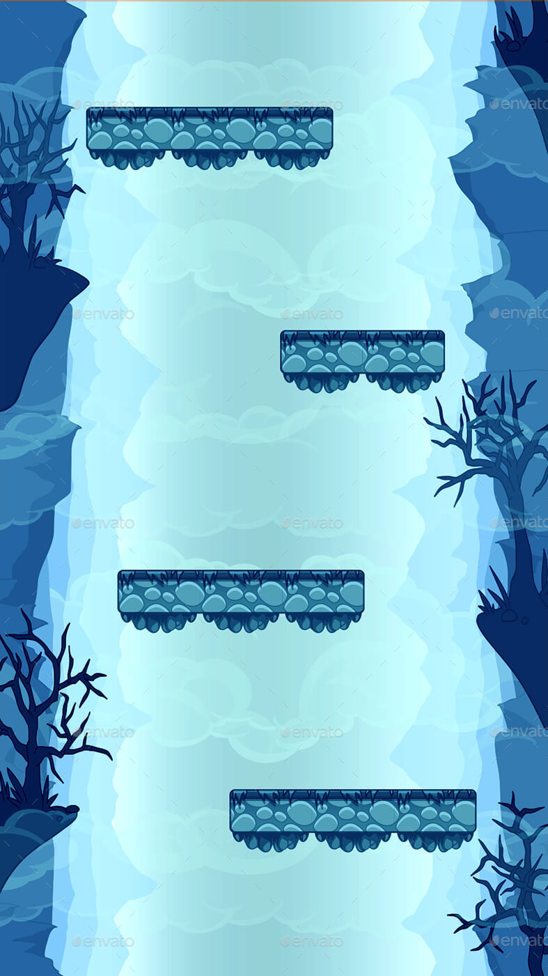 Parallax Vector Game Background with Tileset - Vertical & Horizontal, Game Assets